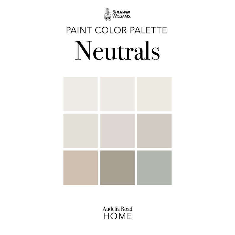 Neutrals Paint Color Palette - Sherwin Williams, Interior Design Color ...
