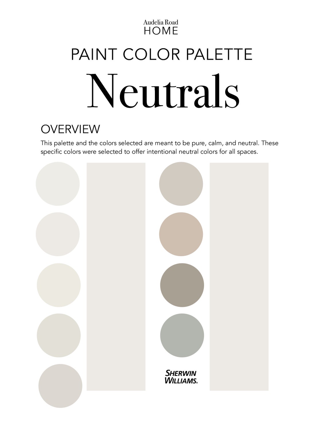 Neutrals Paint Color Palette - Sherwin Williams, Interior Design Color ...