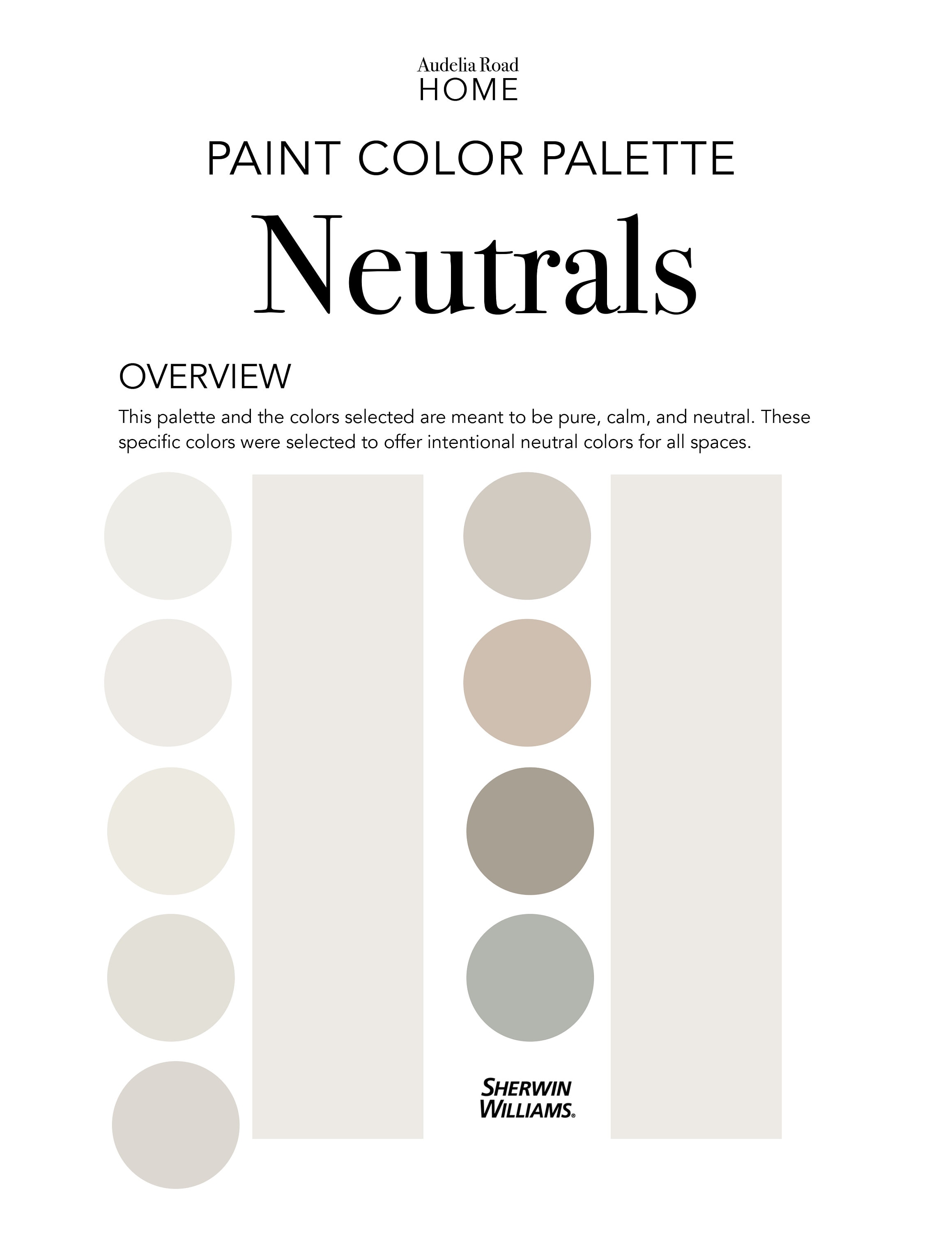 Neutrals Paint Color Palette - Sherwin Williams, Interior Design Color ...