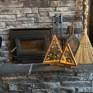 Handmade Modern Rustic Farmhouse Christmas Holiday Tree With Lights Set ...