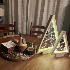 Handmade Modern Rustic Farmhouse Christmas Holiday Tree With Lights Set ...