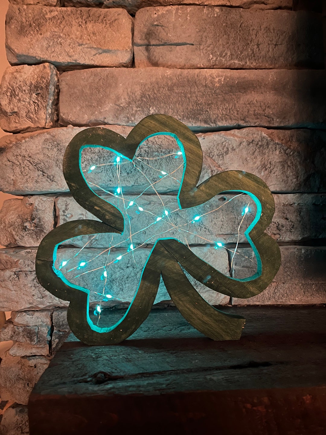 Handmade Modern Rustic Farmhouse Lighted Wooden Shamrock St. Patrick’s ...