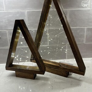 Handmade Modern Rustic Farmhouse Christmas Holiday Tree With Lights Set ...