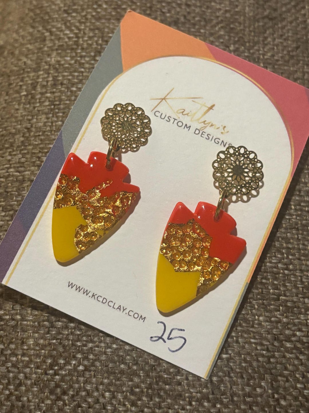 Handmade Polymer Clay Kansas City Chiefs Arrowhead Dangle Earrings - Etsy