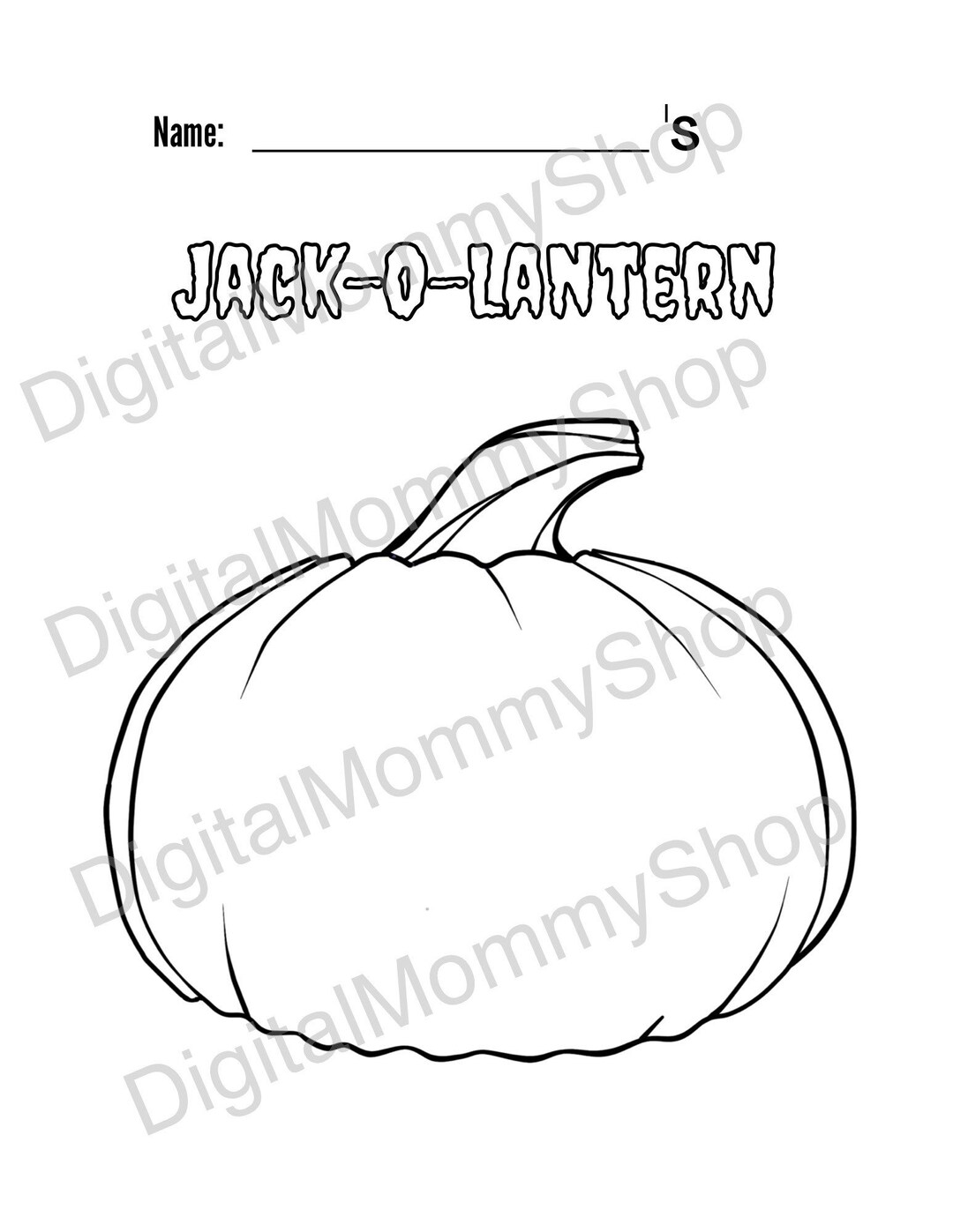 Jack-o-lantern Pumpkin Coloring Sheet - Etsy