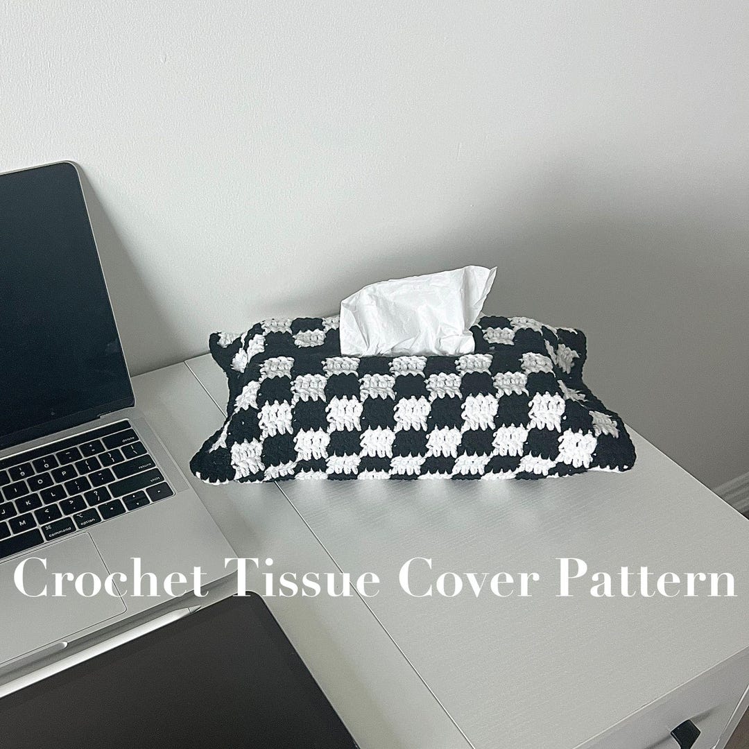 Crochet Pattern: Crochet Checkerboard Tissue Cover //taylor// - Etsy