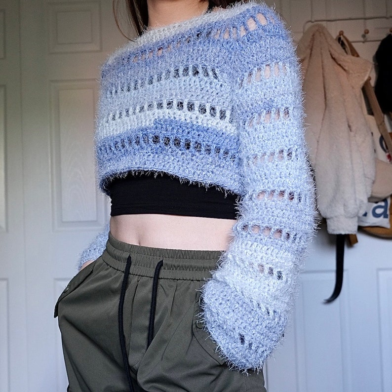 Crochet Pattern: Crochet Cropped Sweater //brezzy// - Etsy