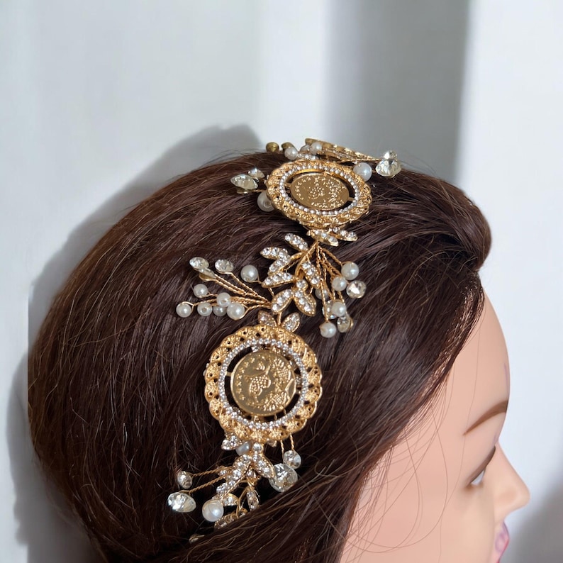 Tayyiba Five Coins Pearls Headpiece - Etsy