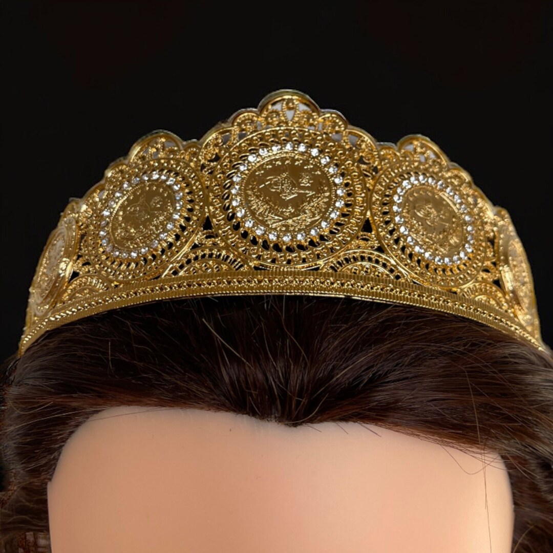 Surif Gold Tone Henna Crown With Lira - Etsy