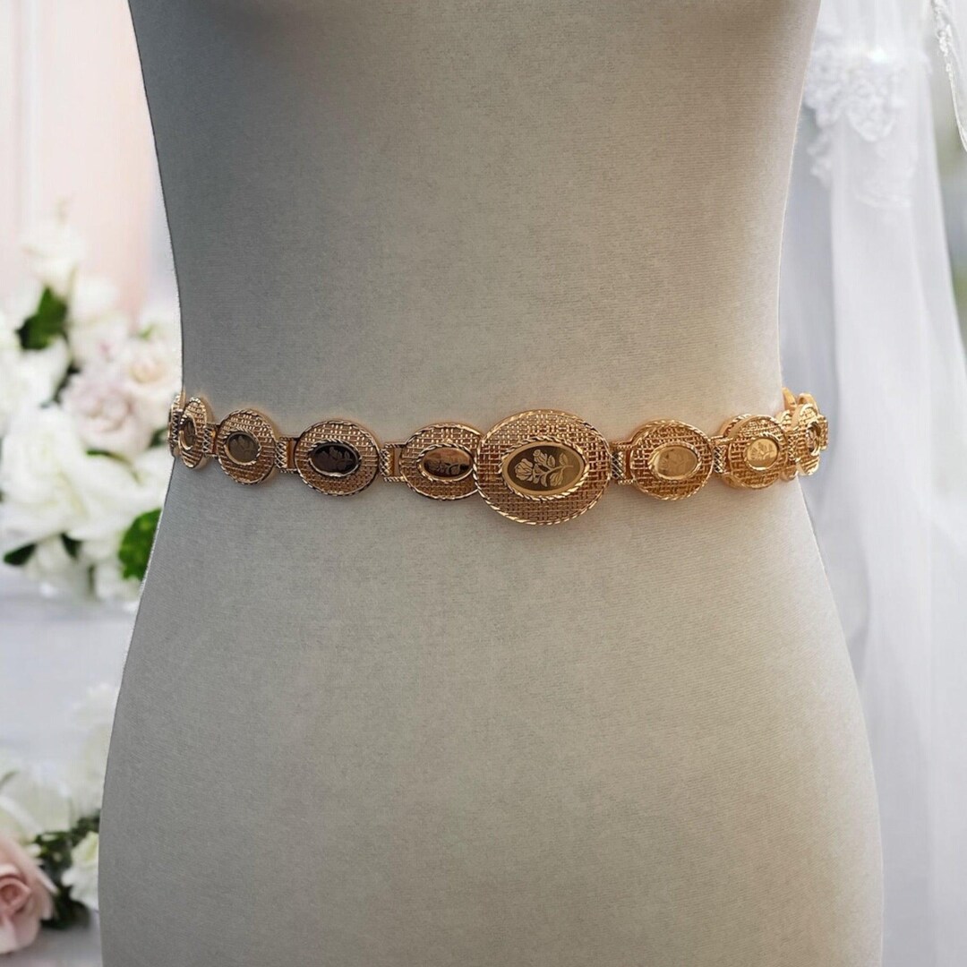 Yibna Pleated Gold Belt - Etsy
