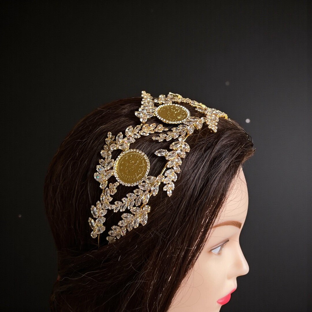 Sebastian Four Coins Crystal Headpiece - Etsy