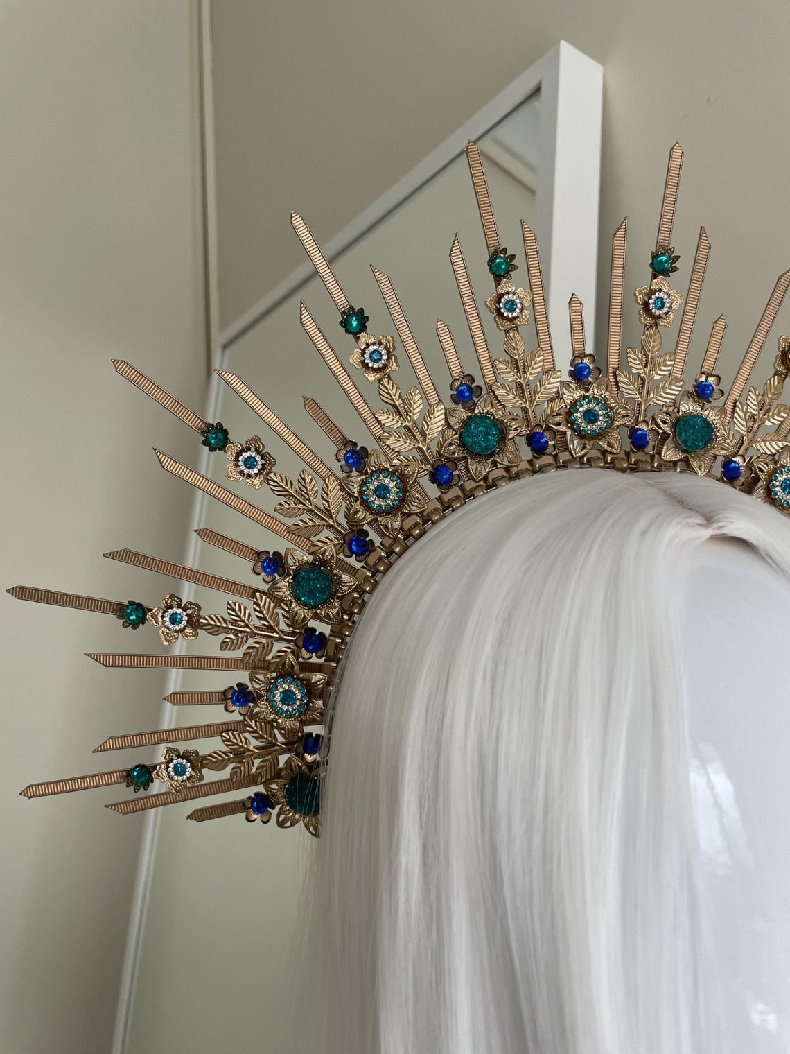 Gold Halo Crown, Tiara, Goddess Crown, Drag Queen, Festival Headpiece ...