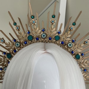 Gold Halo Crown, Tiara, Goddess Crown, Drag Queen, Festival Headpiece ...