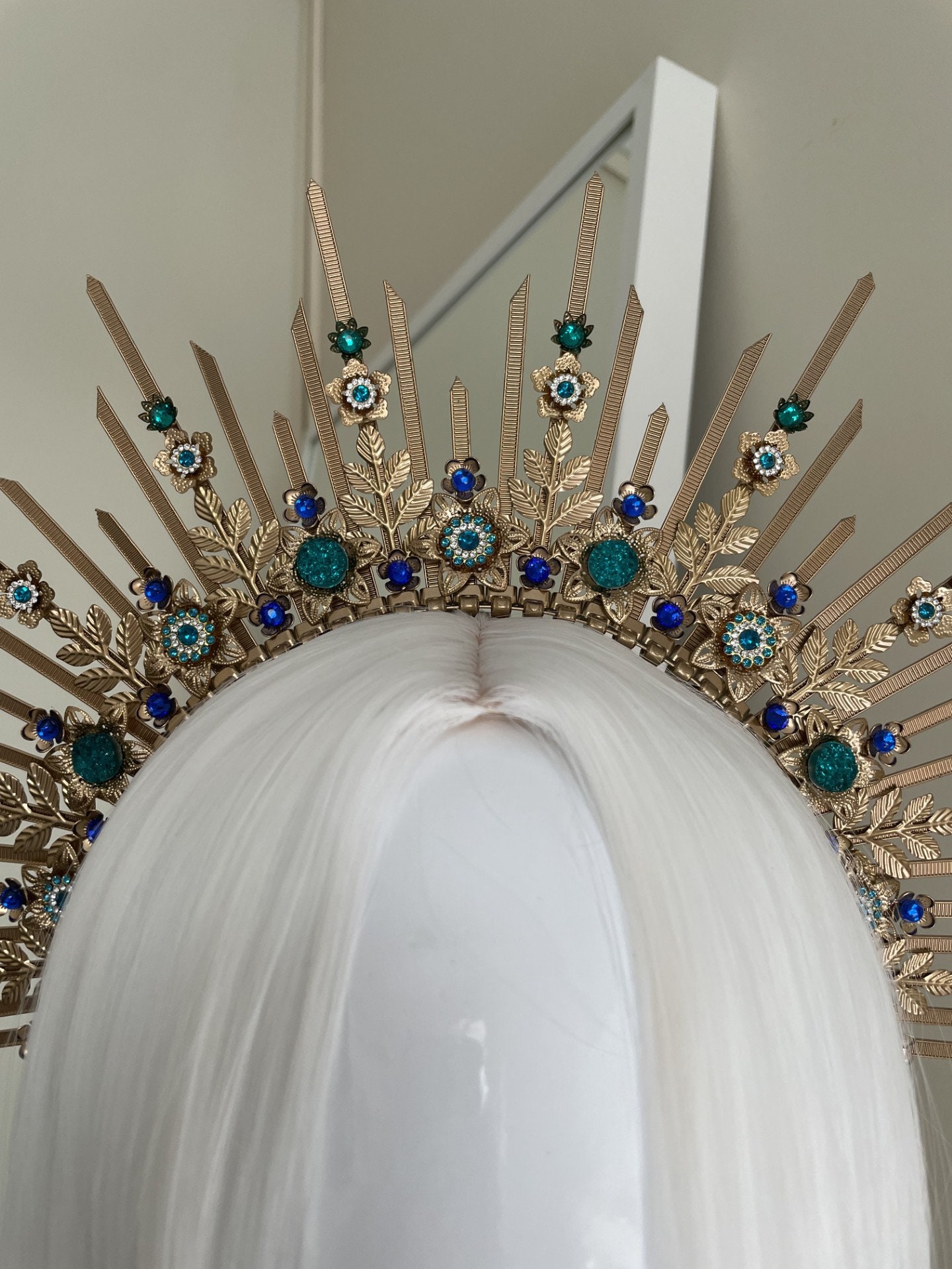 Gold Halo Crown, Tiara, Goddess Crown, Drag Queen, Festival Headpiece ...