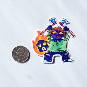 Burn! Ticci Toby Sticker || Creepypasta Holographic Chibi Waterproof ...