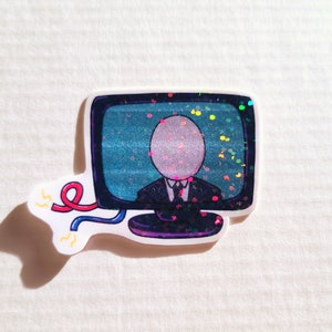 Slenderman Interruption Sparkly Sticker || Creepypasta Slenderverse ...