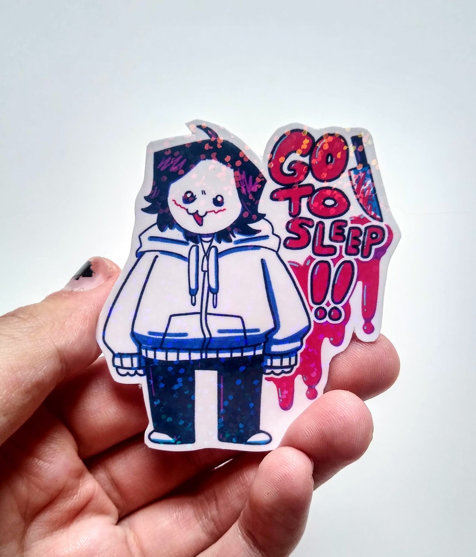 Go to Sleep Jeff the Killer Sticker Creepypasta Holographic - Etsy