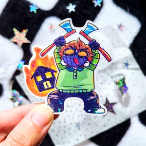 Burn! Ticci Toby Sticker || Creepypasta Holographic Chibi Waterproof ...