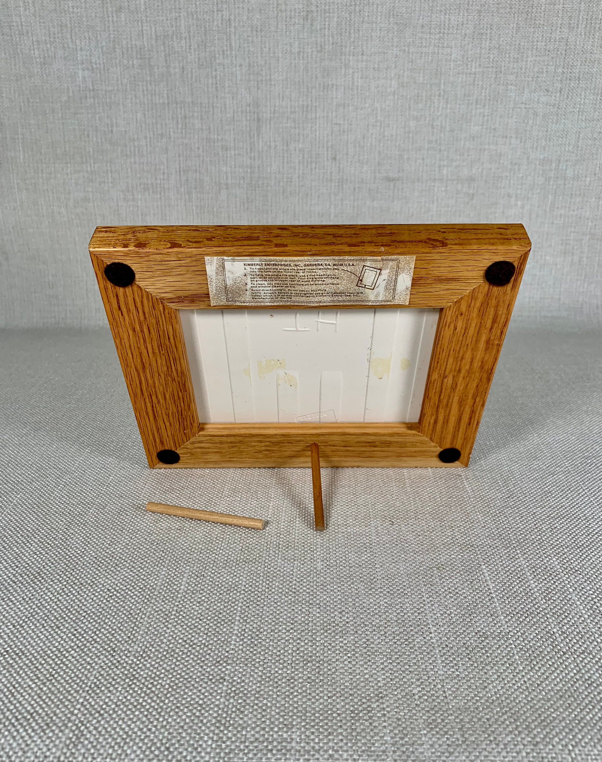 Vintage Kimberly Enterprises Wood Framed Ceramic Tile Young - Etsy