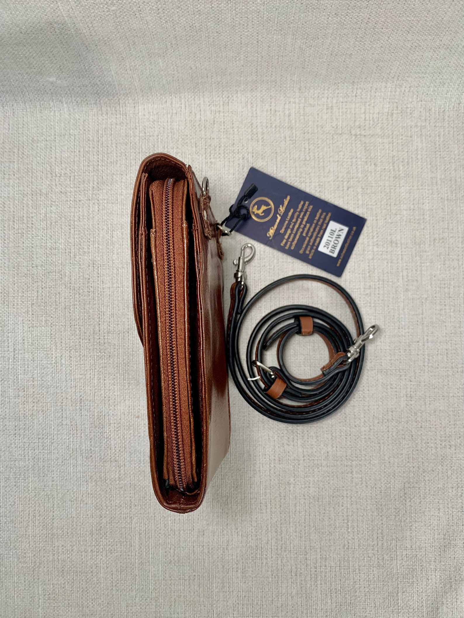 Ashwood Genuine Leather Brown Crossbody Travel Phone Wallet Bag Purse ...