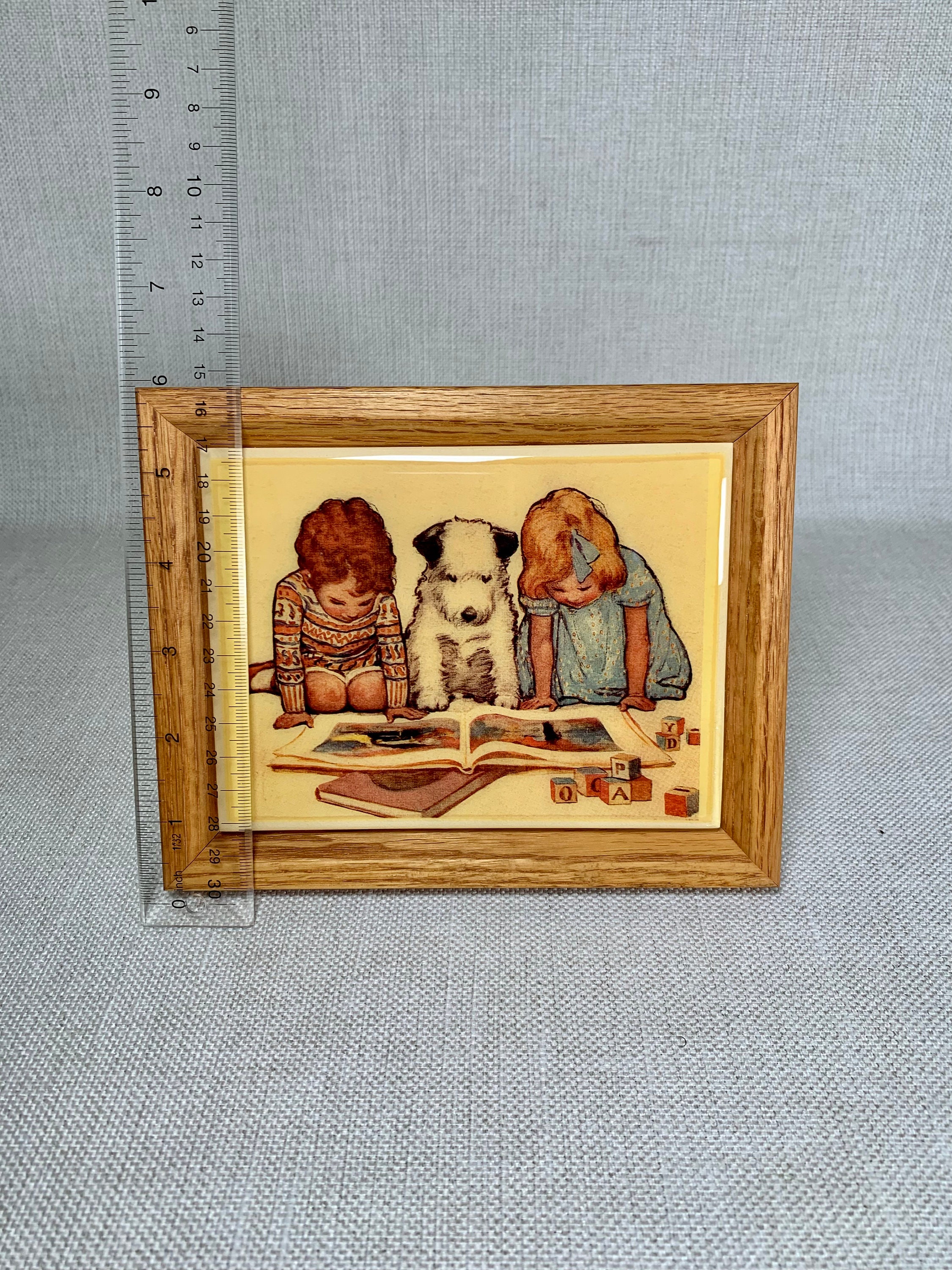Vintage Kimberly Enterprises Wood Framed Ceramic Tile Young - Etsy