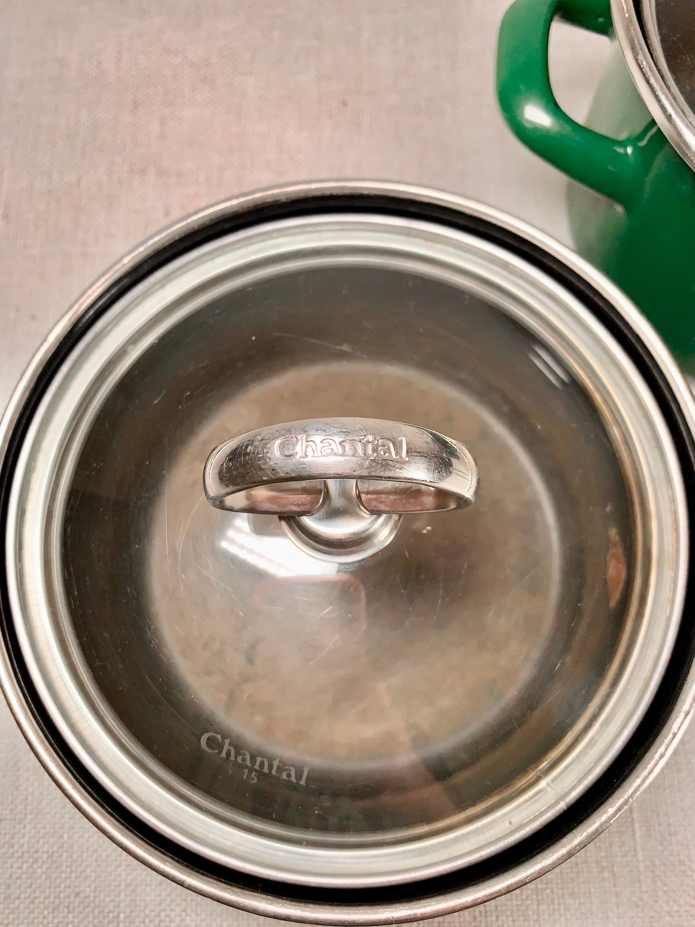 Two Ancient Vintage Chantal Enamelware Saucepans With Doubletempered ...