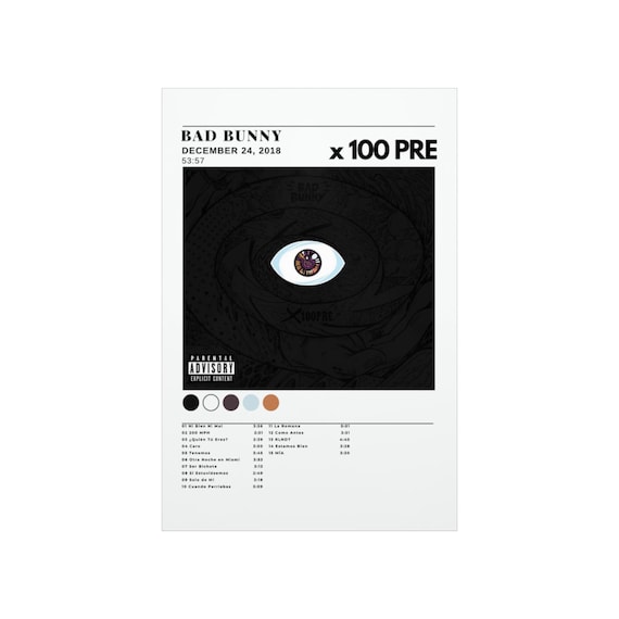 Bad Bunny X100PRE Digital Printable, Album Cover, Poster,, 48% OFF