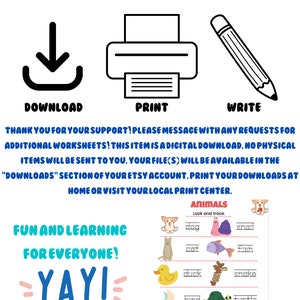 11 Page Printable Tracing Worksheet Bundle | Learn to Write | Digital ...