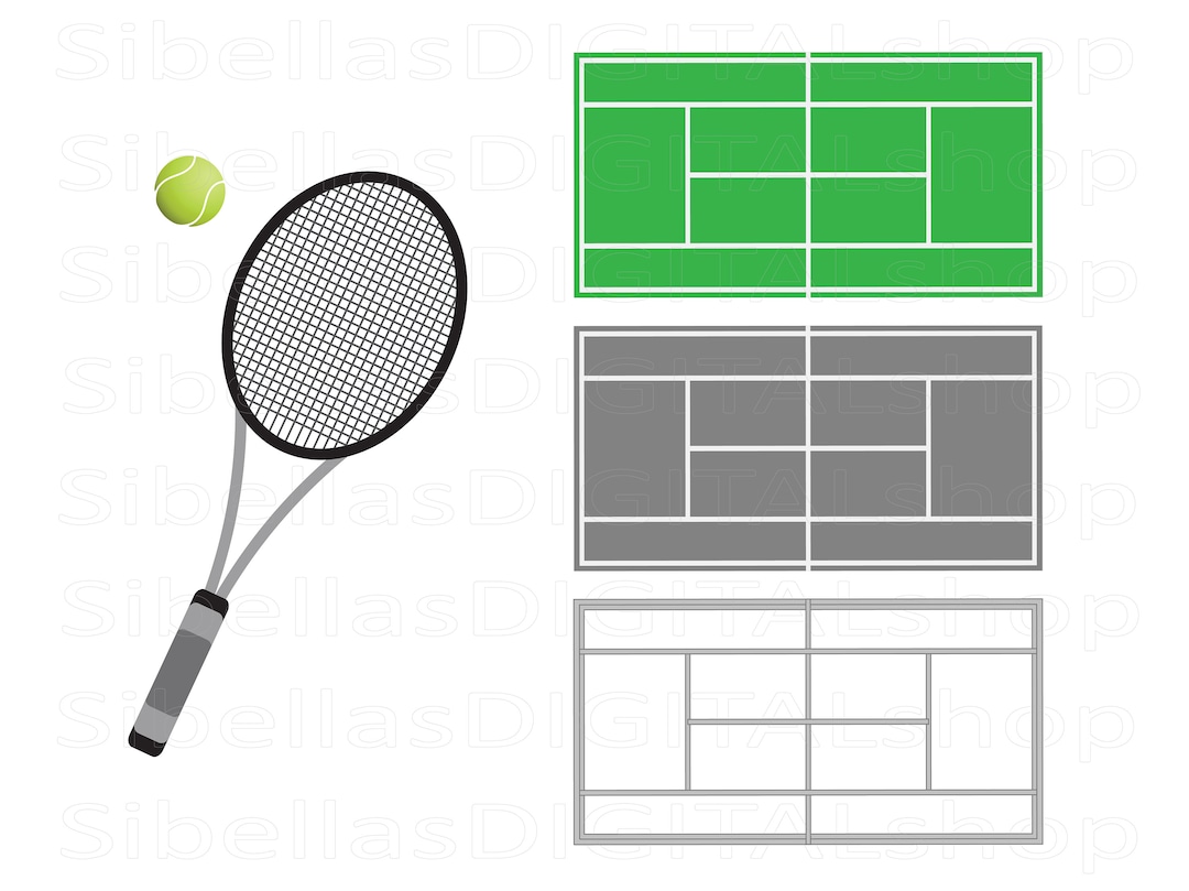 Tennis Court Printable Graphic - Tennis Teacher Coach Diagram - Tennis ...