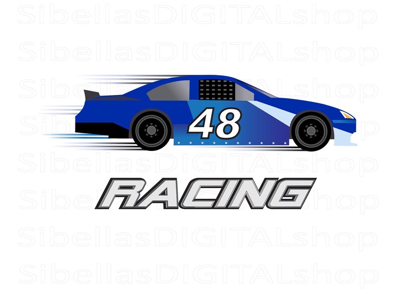 Race Car #48 SVG PNG: Racing Clipart (digital Download) - Etsy