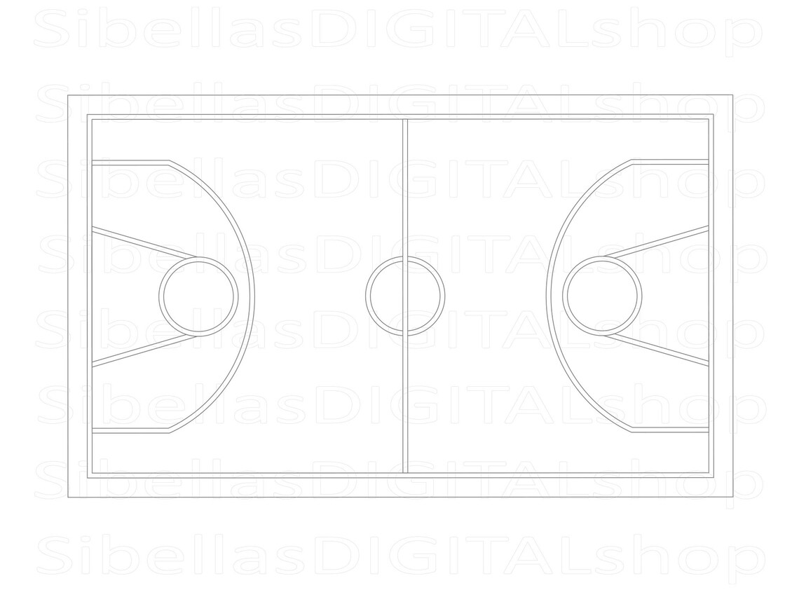Basketball Court Printable Gym Teacher Coach Diagram Court Instant ...