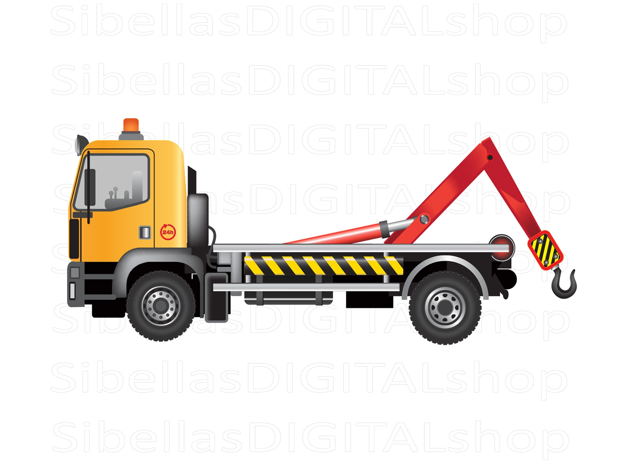 Tow Truck SVG PNG Instant Download - Truck Printable Clipart ...