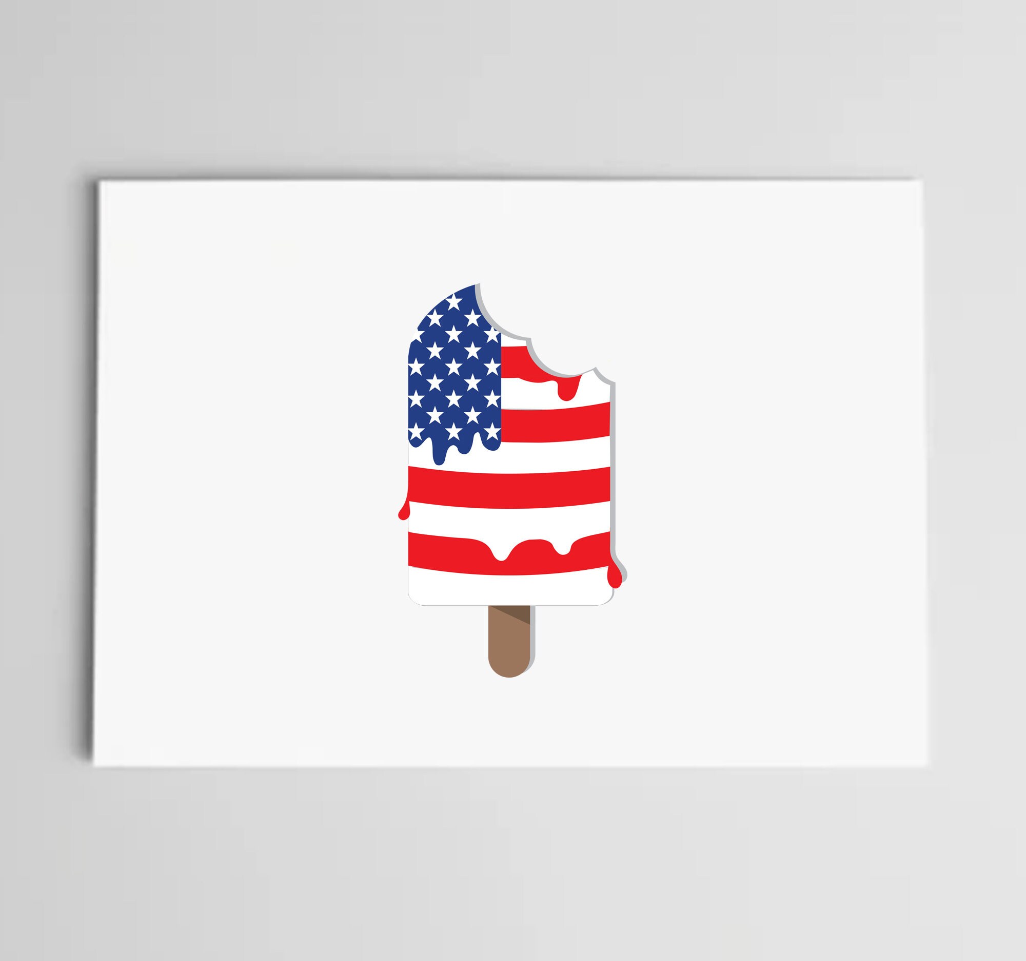 Patriotic USA Flag Ice Cream Artwork Instant Download PNG SVG Stars and ...