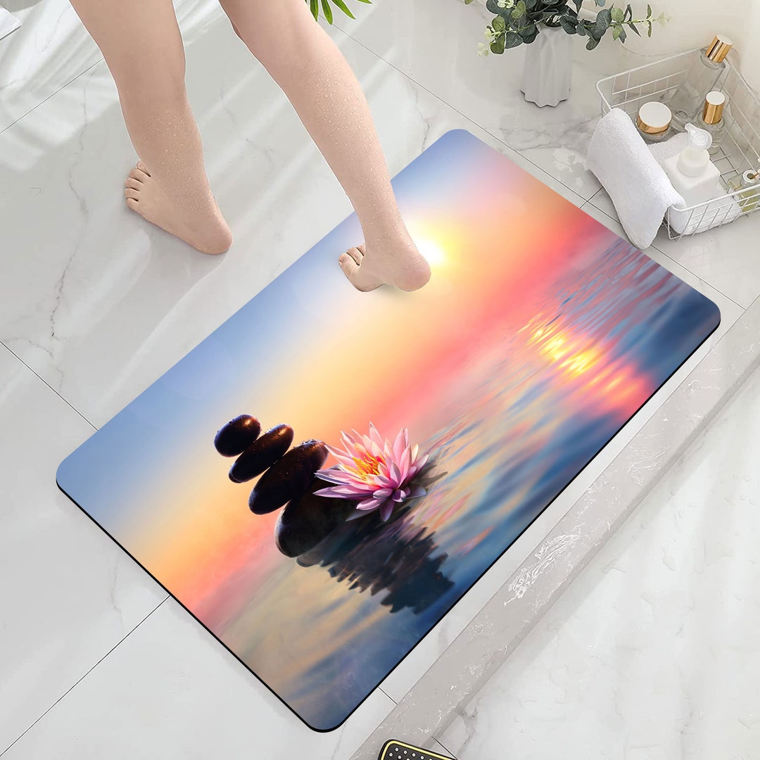 Zen Spa Bath Mat Zen Basalt Stones for Bathroom Decor Garden Theme Bath Mat - Etsy