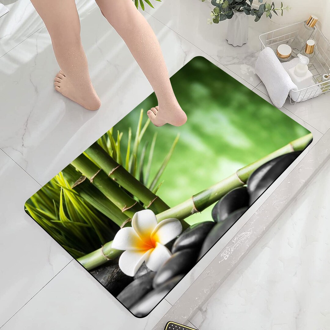 Zen Spa Bath Mat Zen Basalt Stones for Bathroom Decor Garden Theme Bath ...
