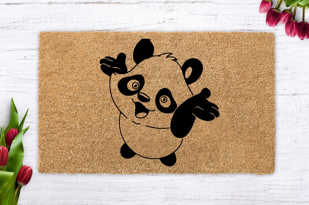 Panda Doormat, Custom Welcome Mat, Panda Door Mat, Funny Doormat ...