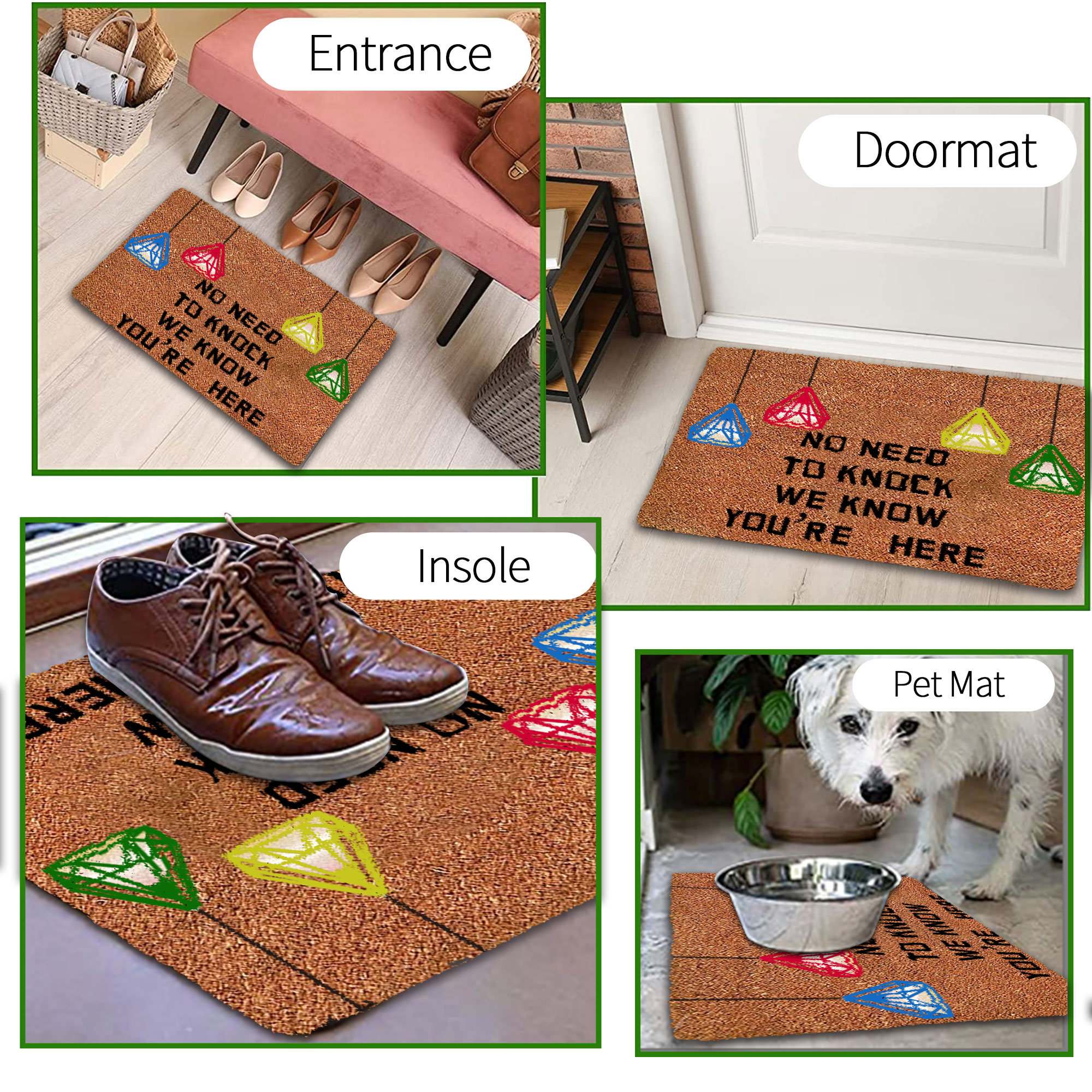 Coco Coir Door Mat With Heavy Duty Backing Home Doormat Entry Mat ...