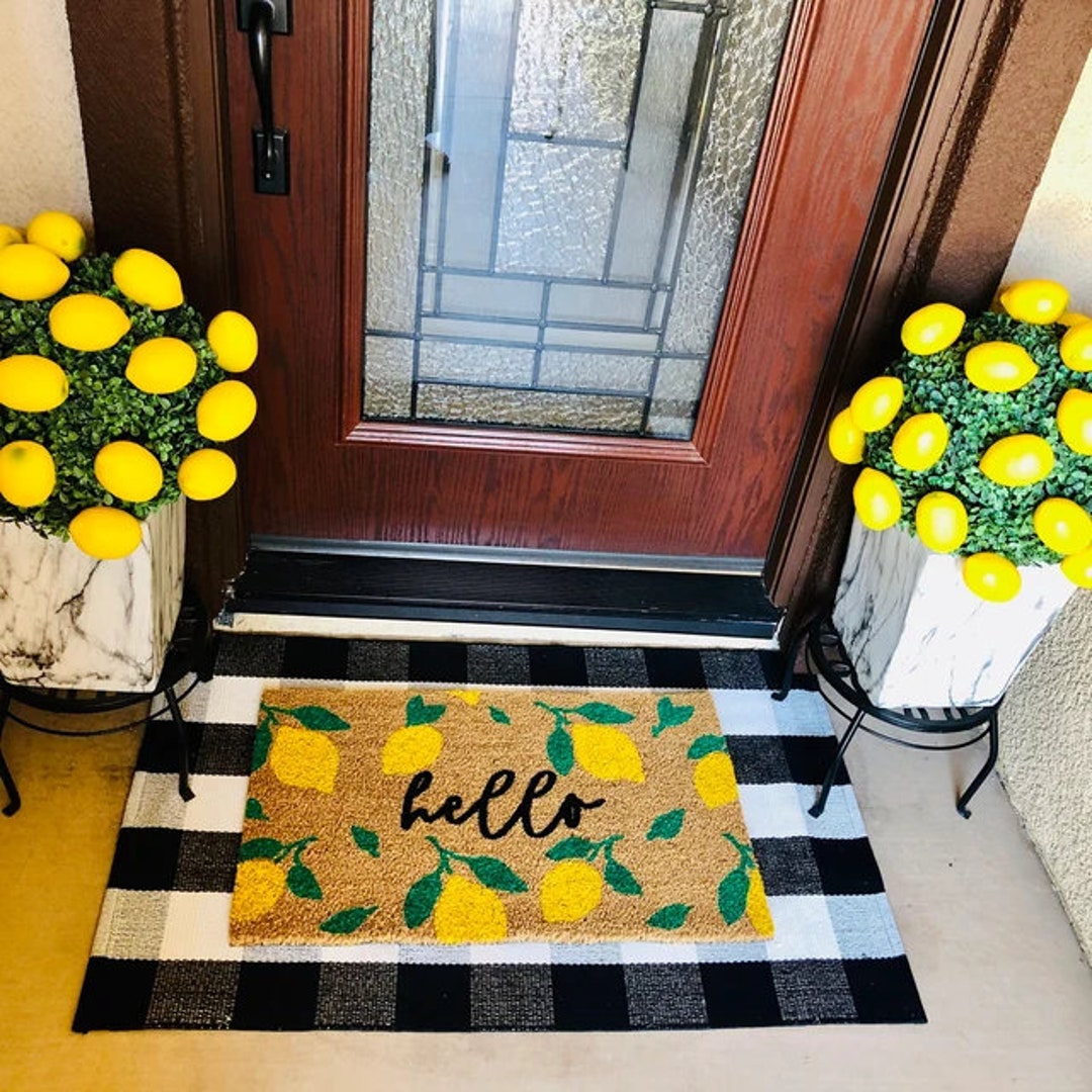 Lemon Doormat, Outdoor Welcome Mat, Housewarming Gift, Lemon Decor ...
