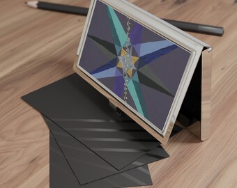 Compass Card Holder - Etsy