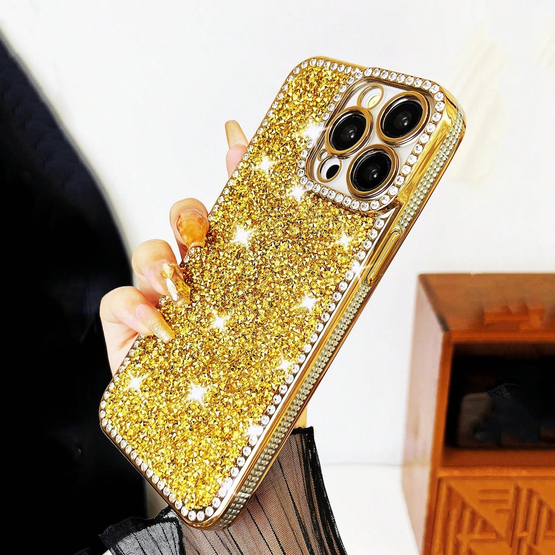 Bling Rhinestone Frame Phone Case for iPhone 15 14 13 12 11 Pro Max ...