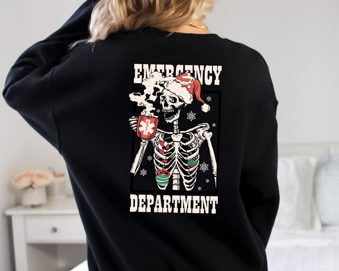 Emergency Department Christmas, Skeleton Christmas Sweatshirt, Nurse ...