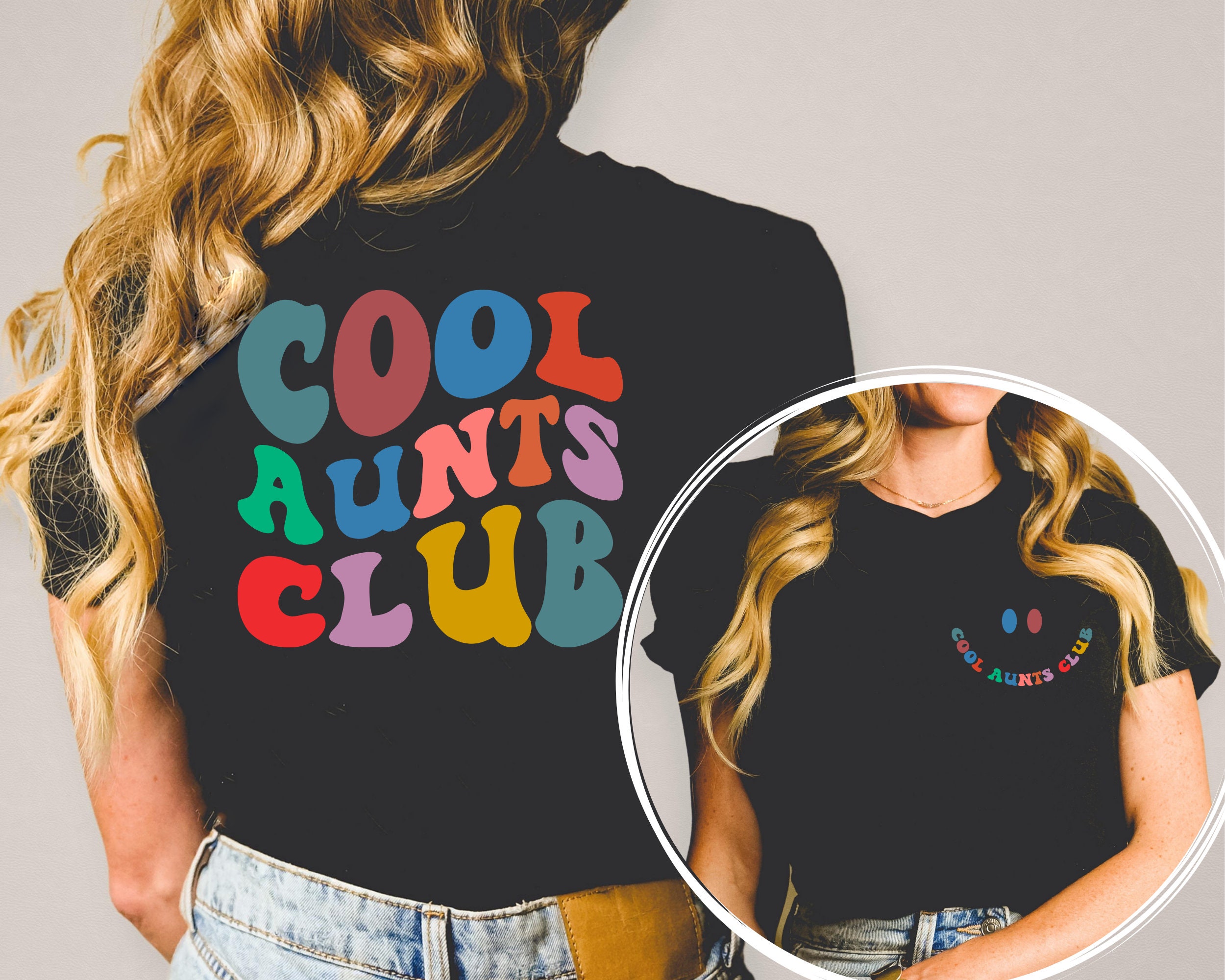 Cool Aunts Club Shirt Front and Back Cool Aunt Shirt Aunt - Etsy