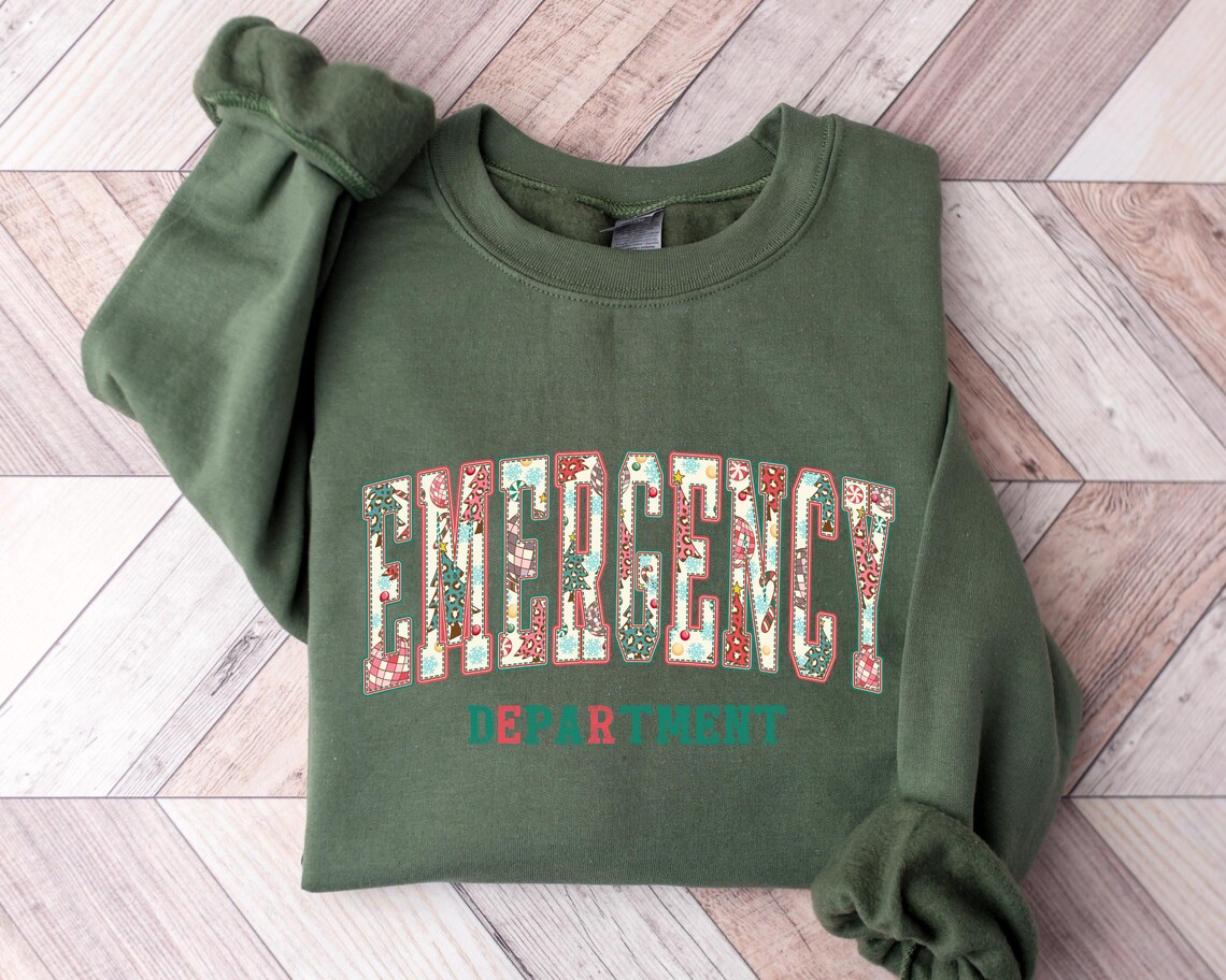 Emergency Department Christmas Shirt/ Sweatshirt, ED Nurse Sweatshirt ...
