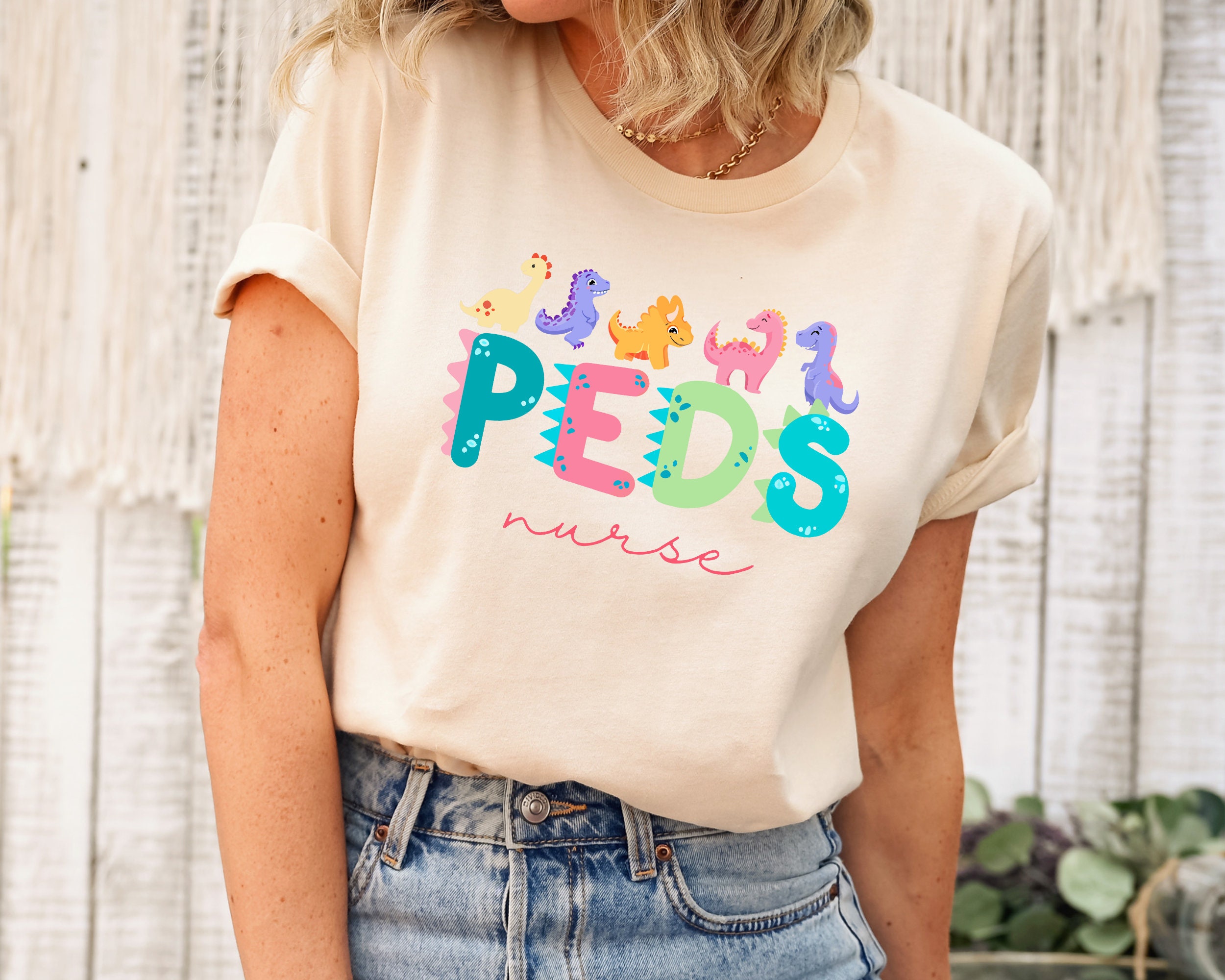 Pediatric Nurse Shirt, PEDS Dinosaurs T-shirt, PEDS Nurse T Shirt, Peds ...