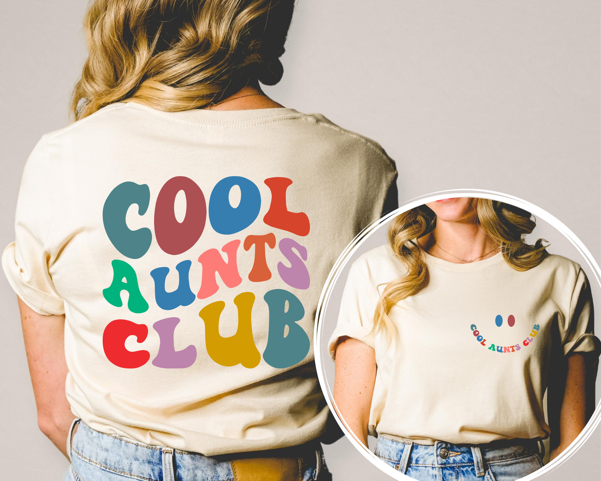 Cool Aunts Club Shirt Front and Back Cool Aunt Shirt Aunt - Etsy