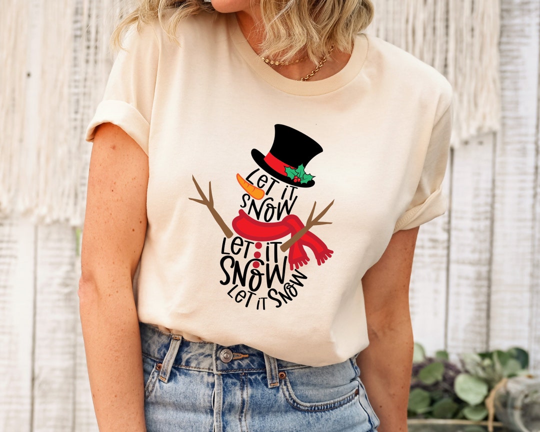 Christmas Shirt, Let It Snow Shirt, Snowman Shirt, Long Sleeve Tee ...