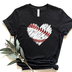 Baseball Distress Heart Shirt, Baseball Shirt, Baseball Mom Shirt ...