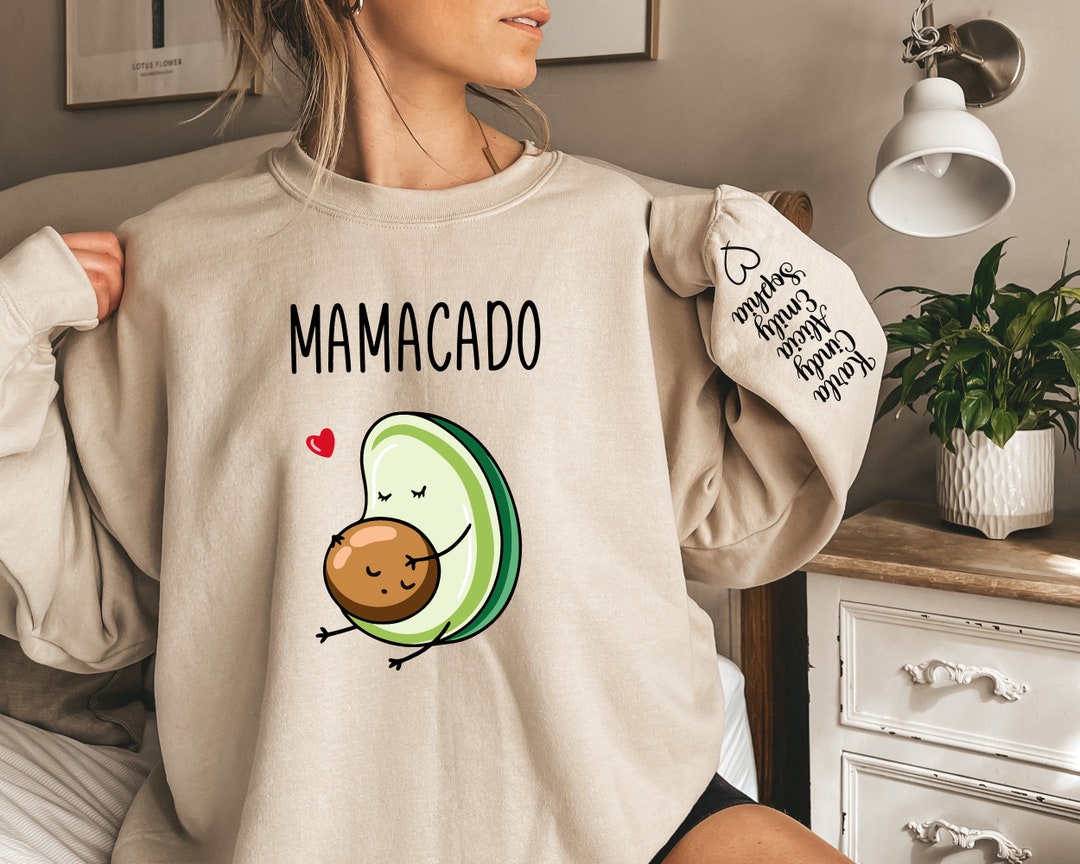 Custom Mamacado Sweatshirt and Hoodie, Baby Announcement Shirt, New Mom ...