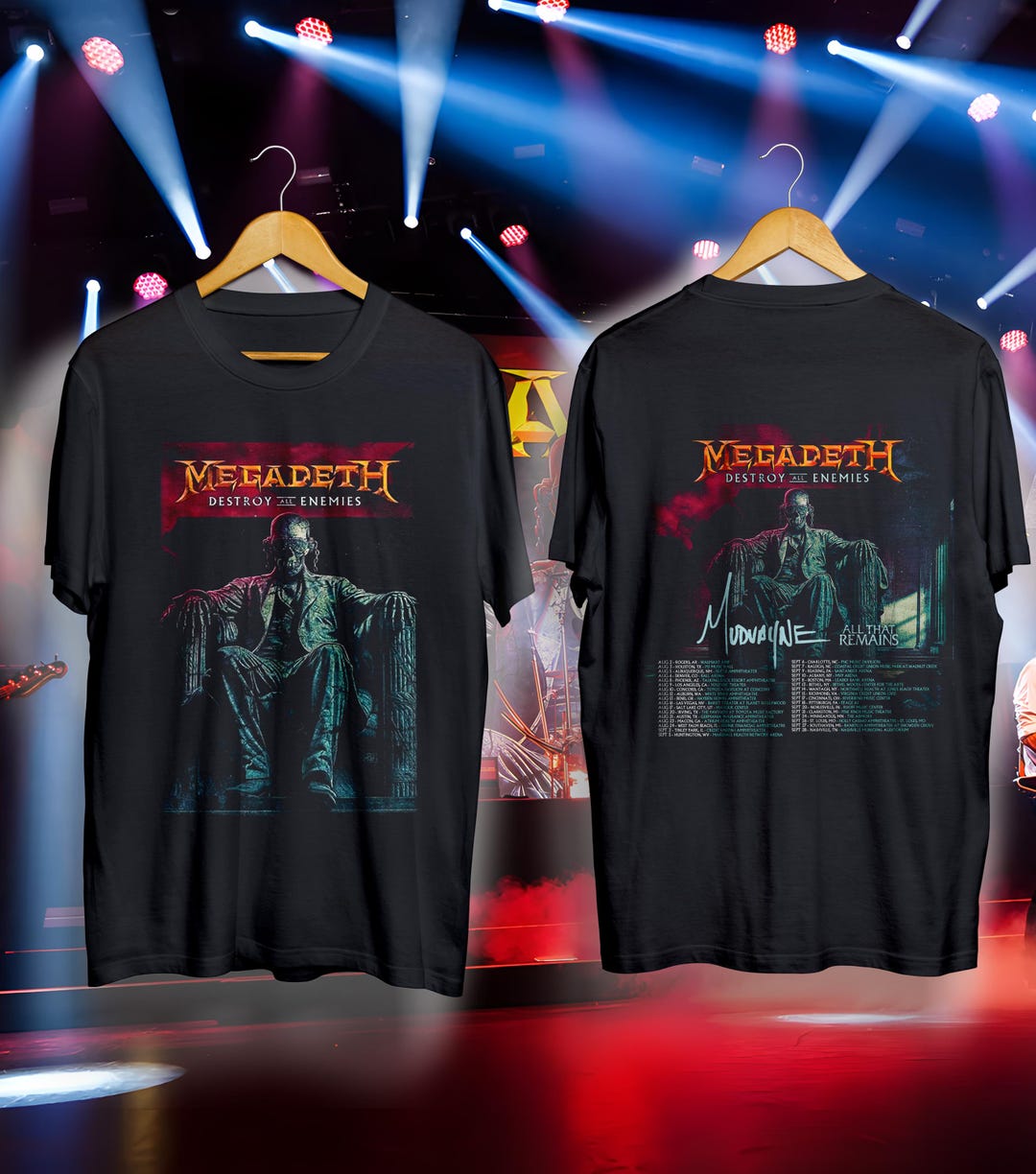 Megadeth Destroy the Enemies T-shirt Tour 2024 Heavy Metal Tour Tee ...