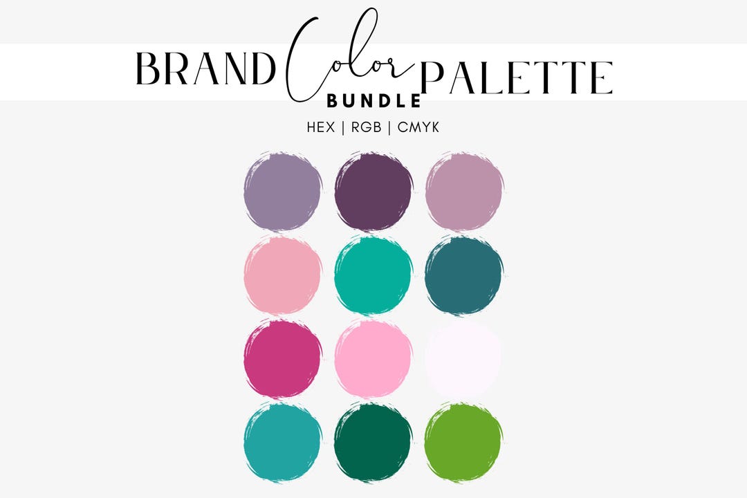 Spring Color Palette Bundle, Dark Purple, Teal, Lavender, Bright Pink ...